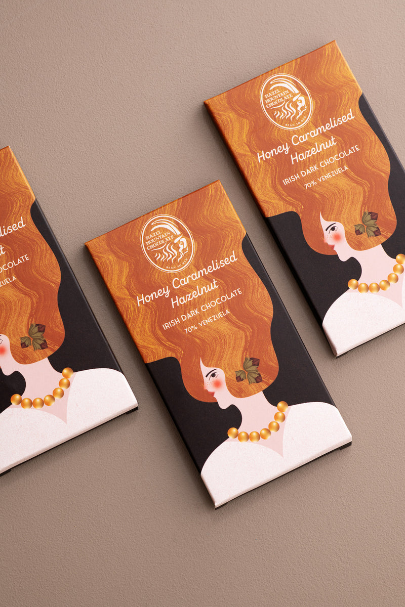 72% Dark Chocolate with Honey Roasted Hazelnuts – Hazel Mountain Chocolate